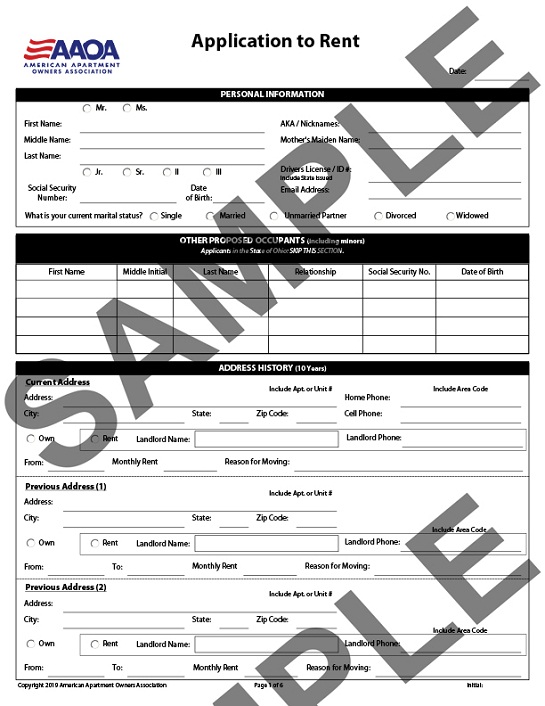 Application to Rent (Comprehensive) - AAOA
